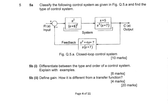 Solved Classify the following control system as given in | Chegg.com
