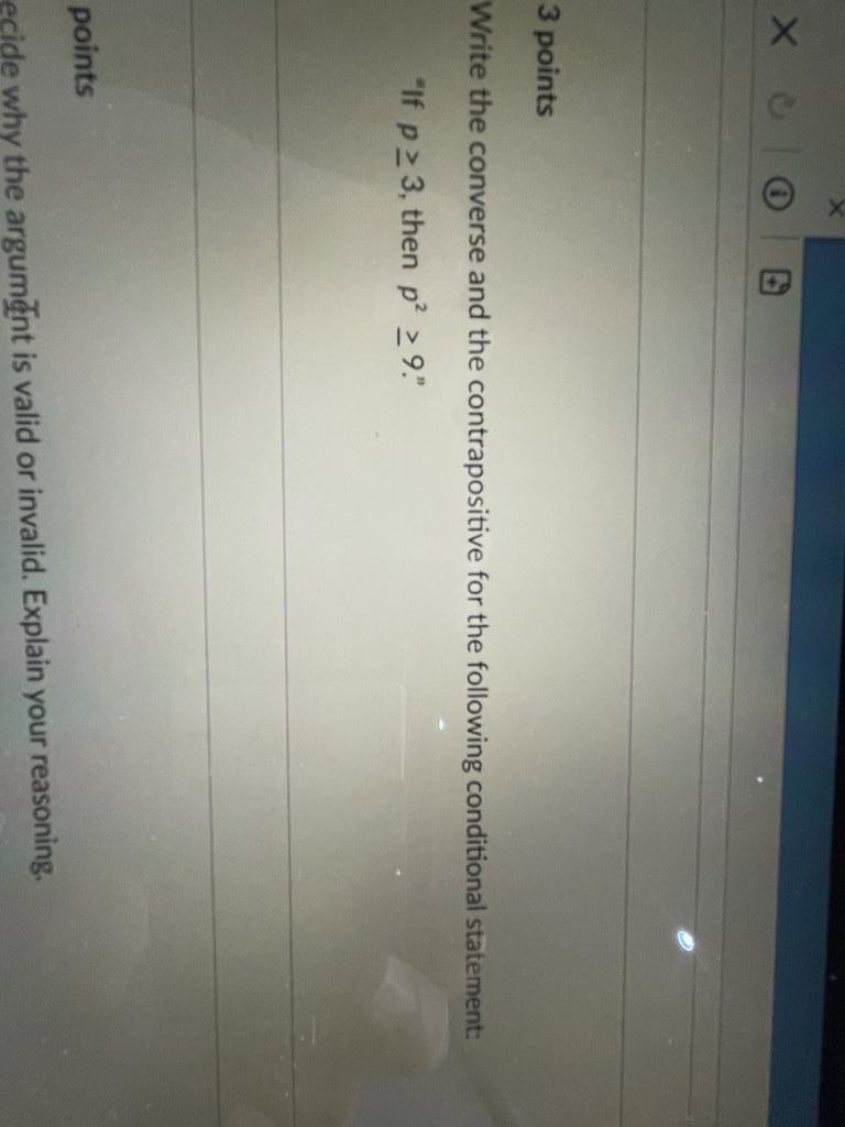 Solved хо 3 points Write the converse and the contrapositive | Chegg.com