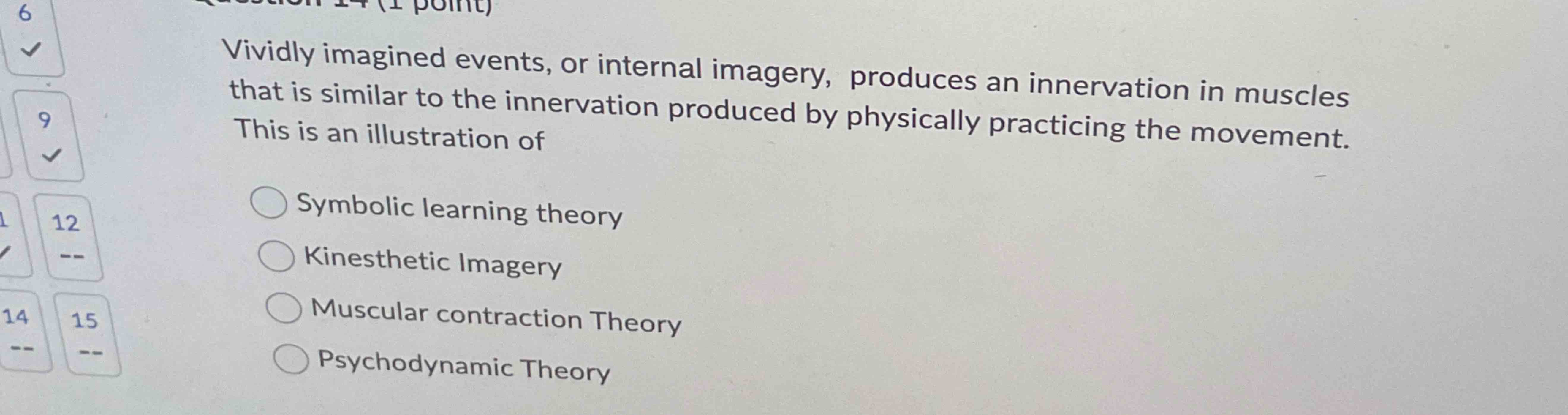 Solved Vividly imagined events, or internal imagery, | Chegg.com