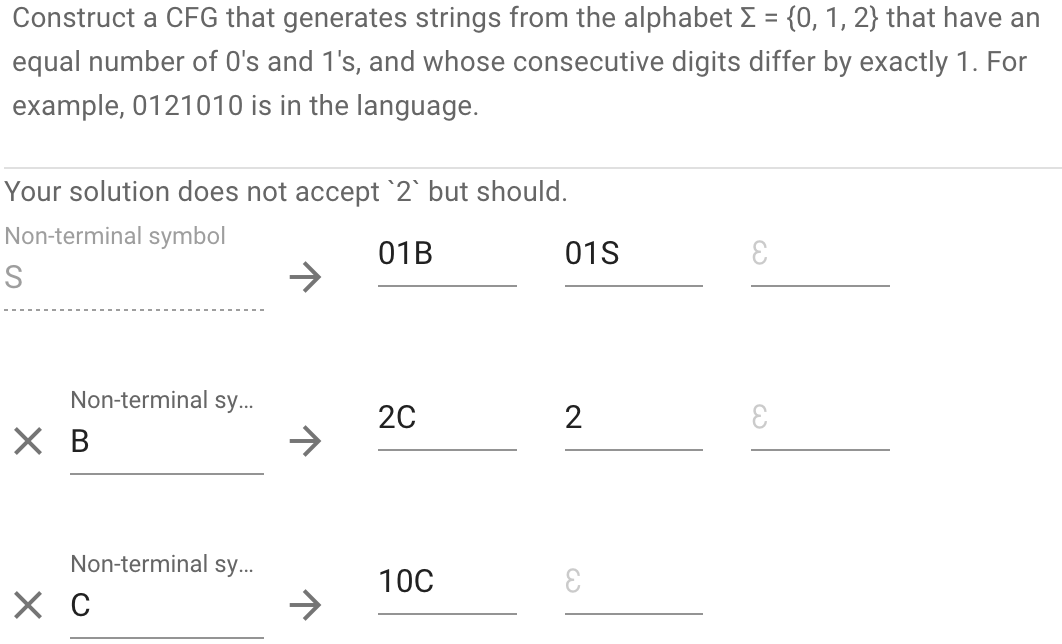 Solved Construct a CFG that generates strings from the | Chegg.com