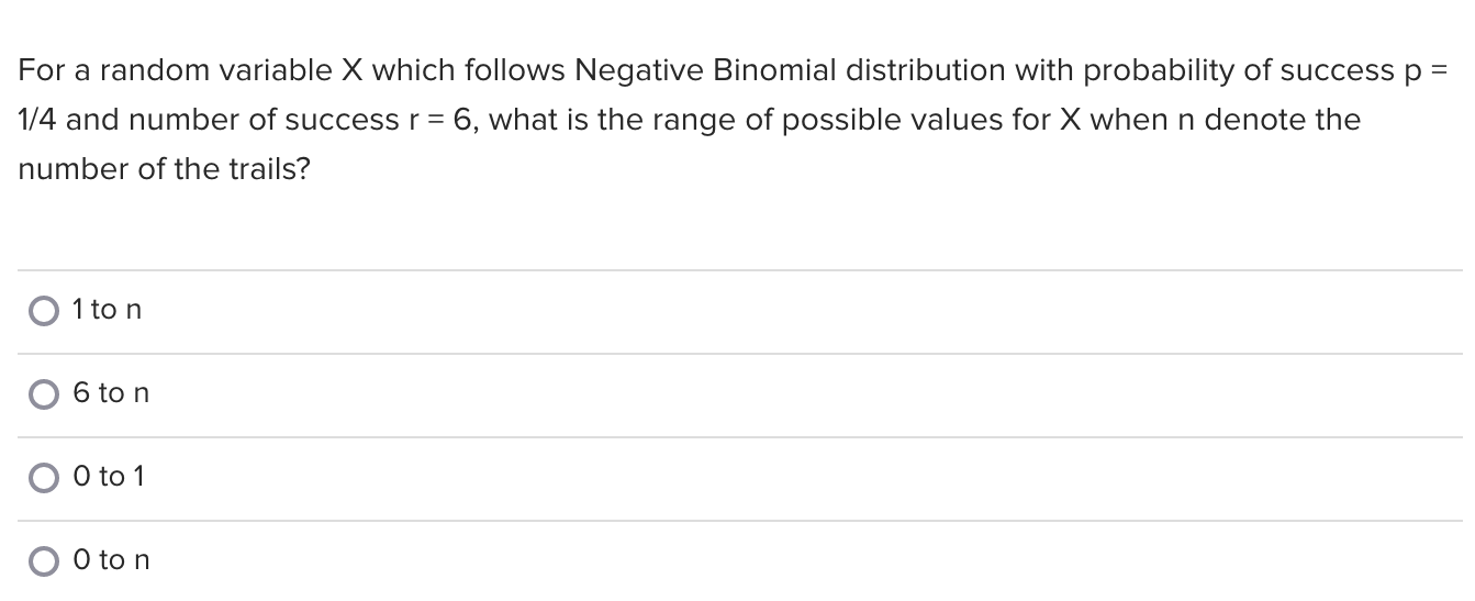 Solved For a random variable X which follows Negative | Chegg.com