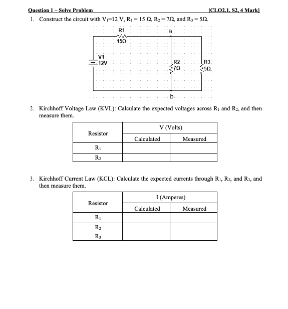 Solved CLO2.1, S2, 4 Mark] Question 1 - Solve Problem 1. | Chegg.com