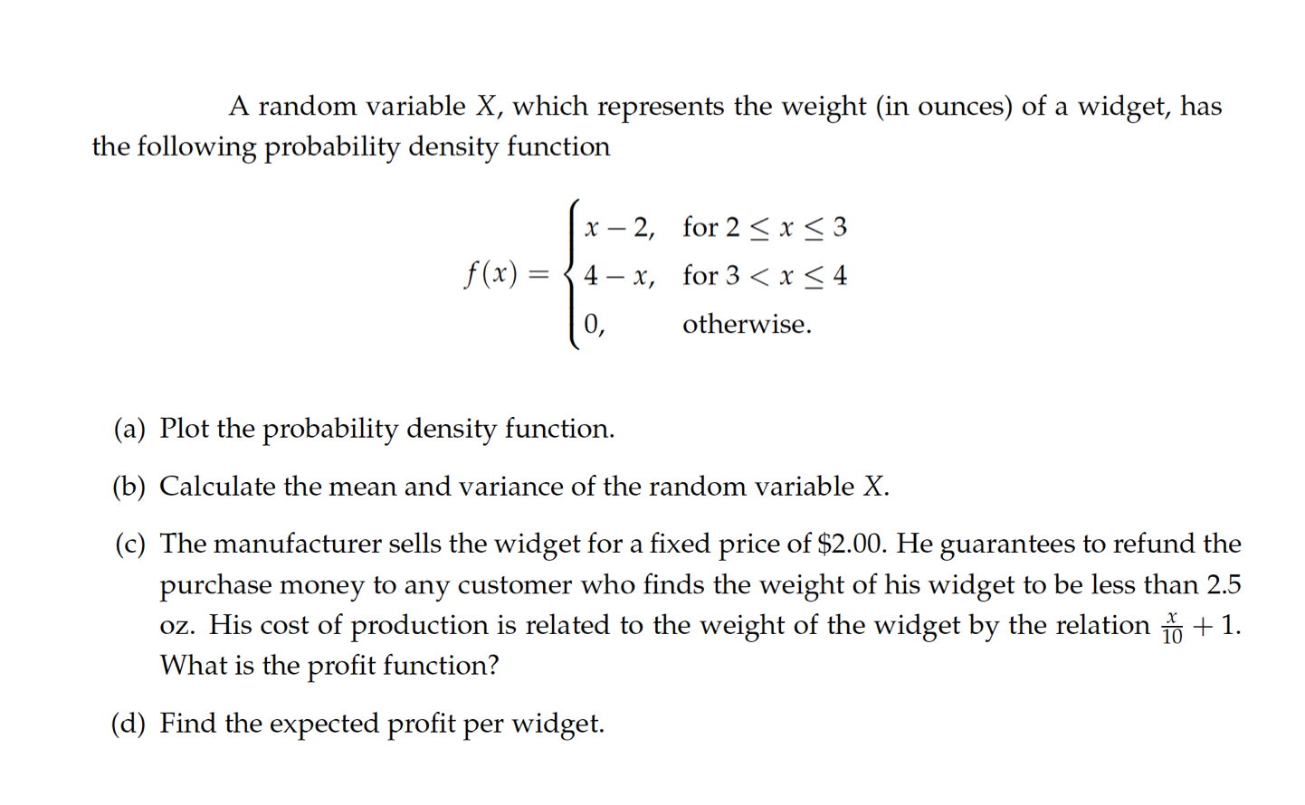 Solved A random variable X, which represents the weight (in | Chegg.com