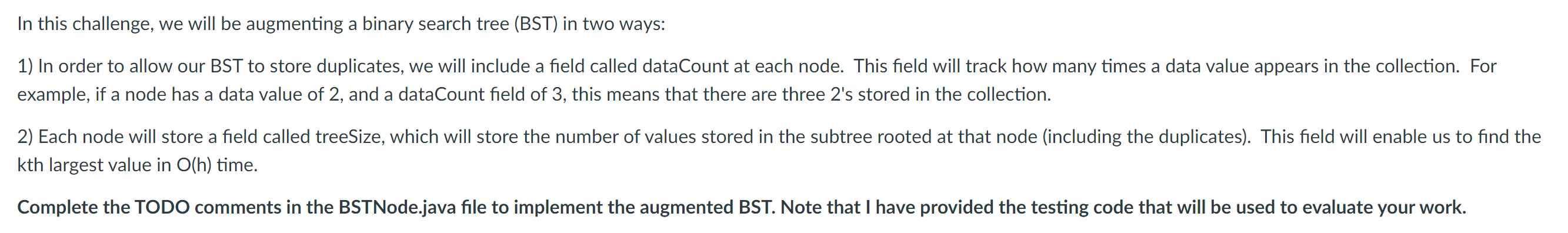 Solved public class BSTNode { private int data; // | Chegg.com