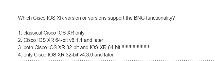 Solved Which Cisco Ios Xr Version Or Versions Support The