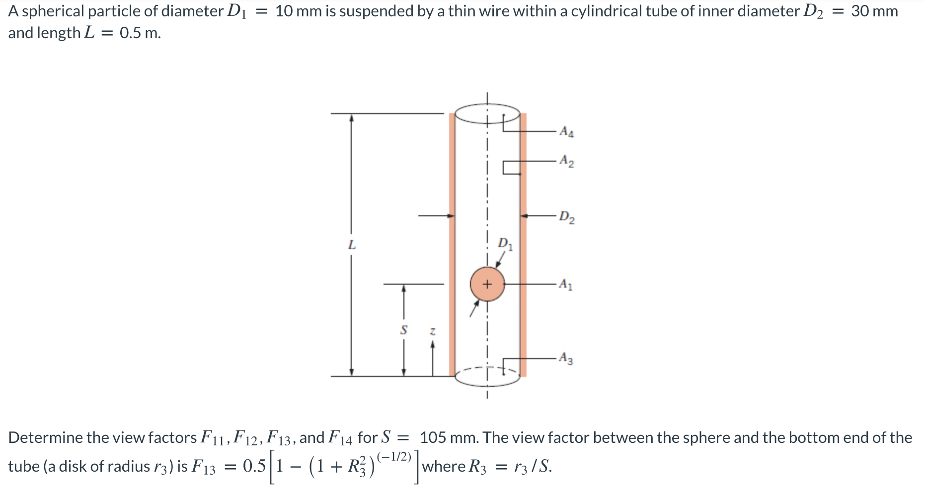 Solved A spherical particle of diameter Di and length L 0.5 | Chegg.com