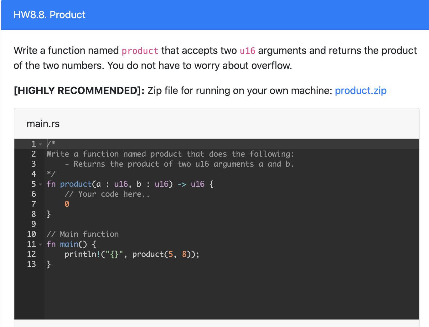 Solved HW8.8. Product Write a function named product that | Chegg.com