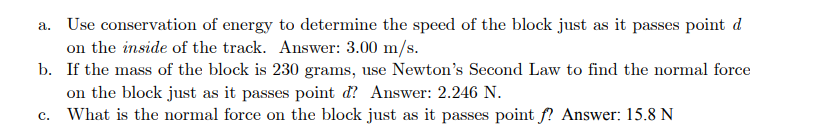 Solved 3. A loop-the-loop track is shown. A small block of | Chegg.com