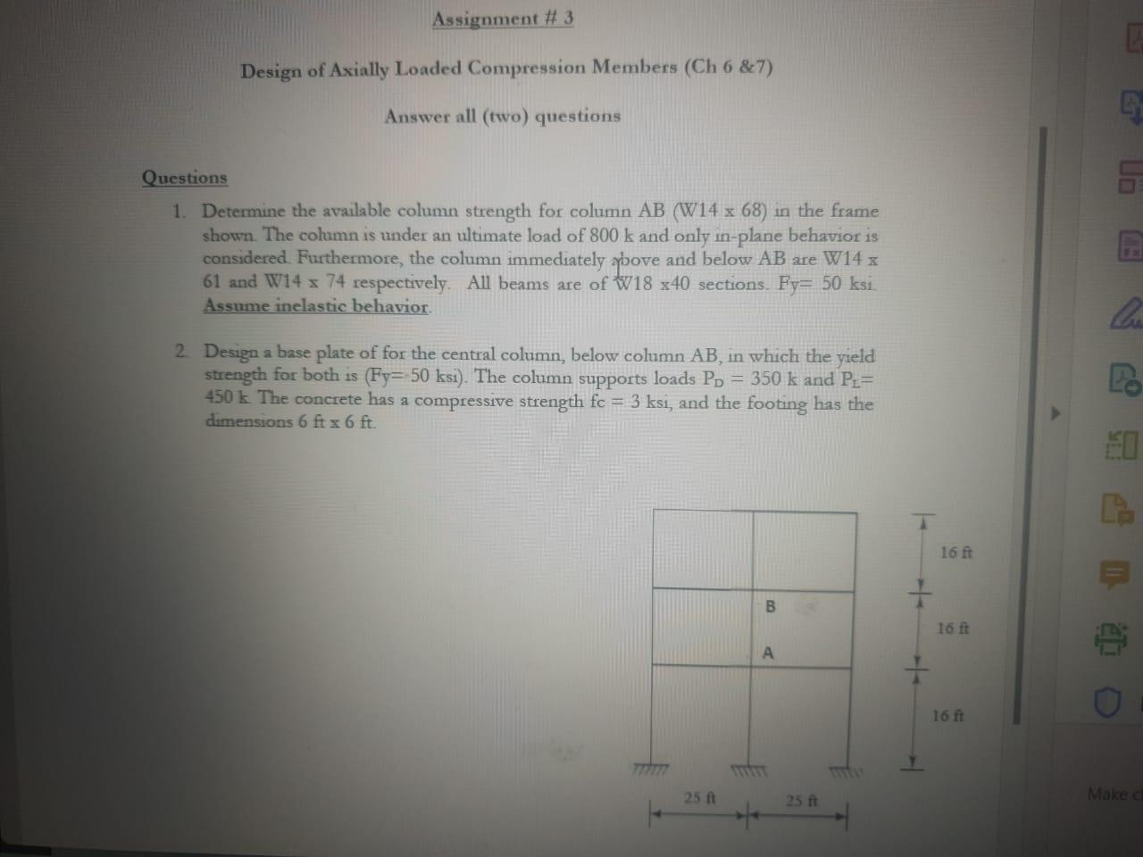 Solved Design of Axially Loaded Compression Members (Ch 6 \& | Chegg.com
