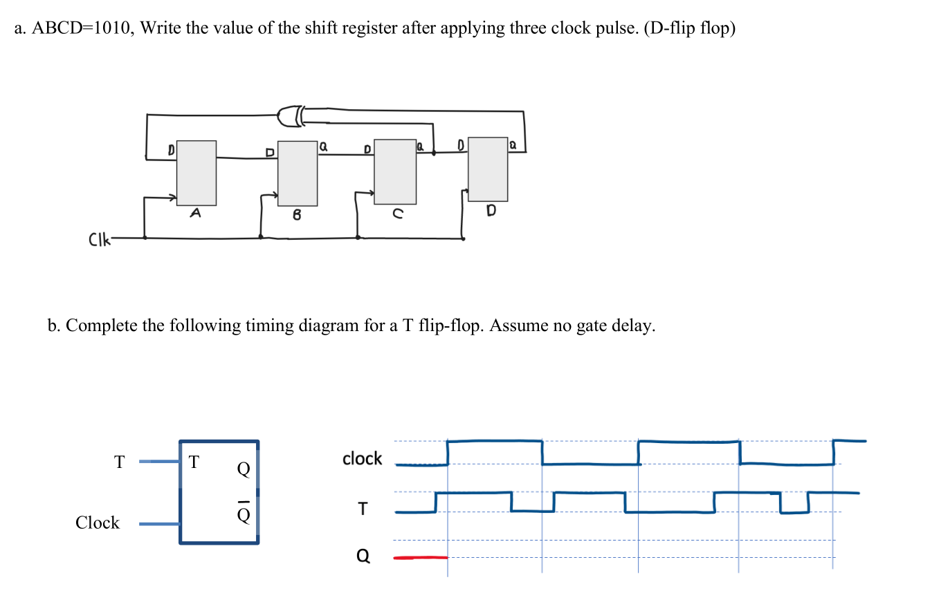 Solved a. ABCD=1010, Write the value of the shift register | Chegg.com
