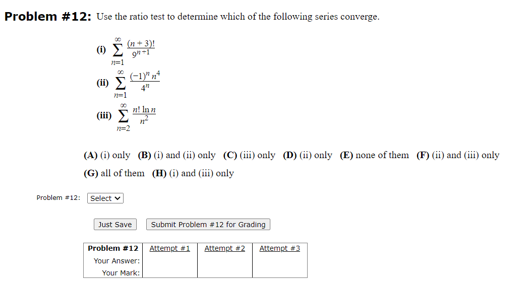 Solved Problem \# 13: Consider the following series. | Chegg.com