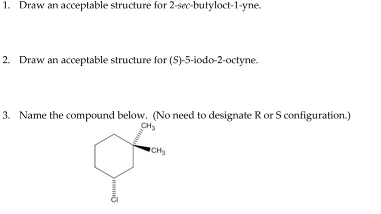 Solved 1. Draw an acceptable structure for | Chegg.com