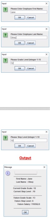 Solved Input Please Enter Employee First Name OK Cancel | Chegg.com