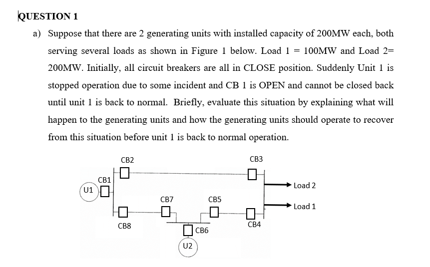 Solved QUESTION 1 a) Suppose that there are 2 generating | Chegg.com