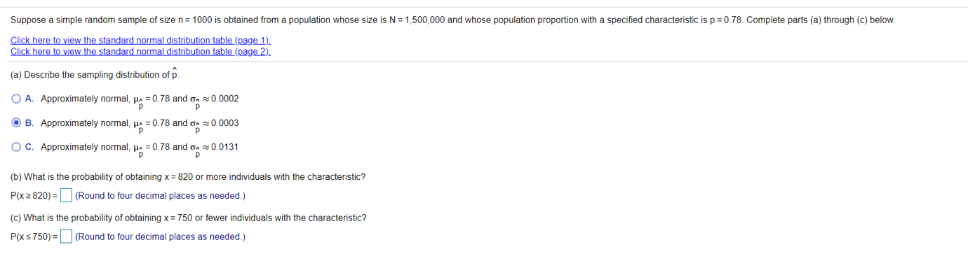Solved Suppose a simple random sample of size n= 1000 is | Chegg.com