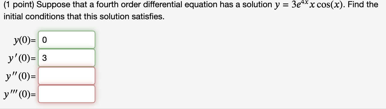 Solved 1 Point Suppose That A Fourth Order Differential