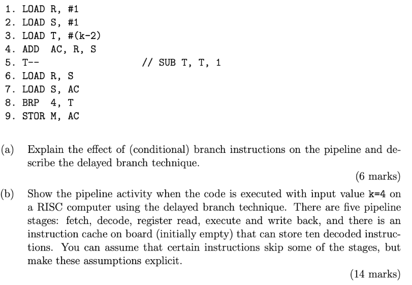 Solved (a) Explain the effect of (conditional) branch | Chegg.com