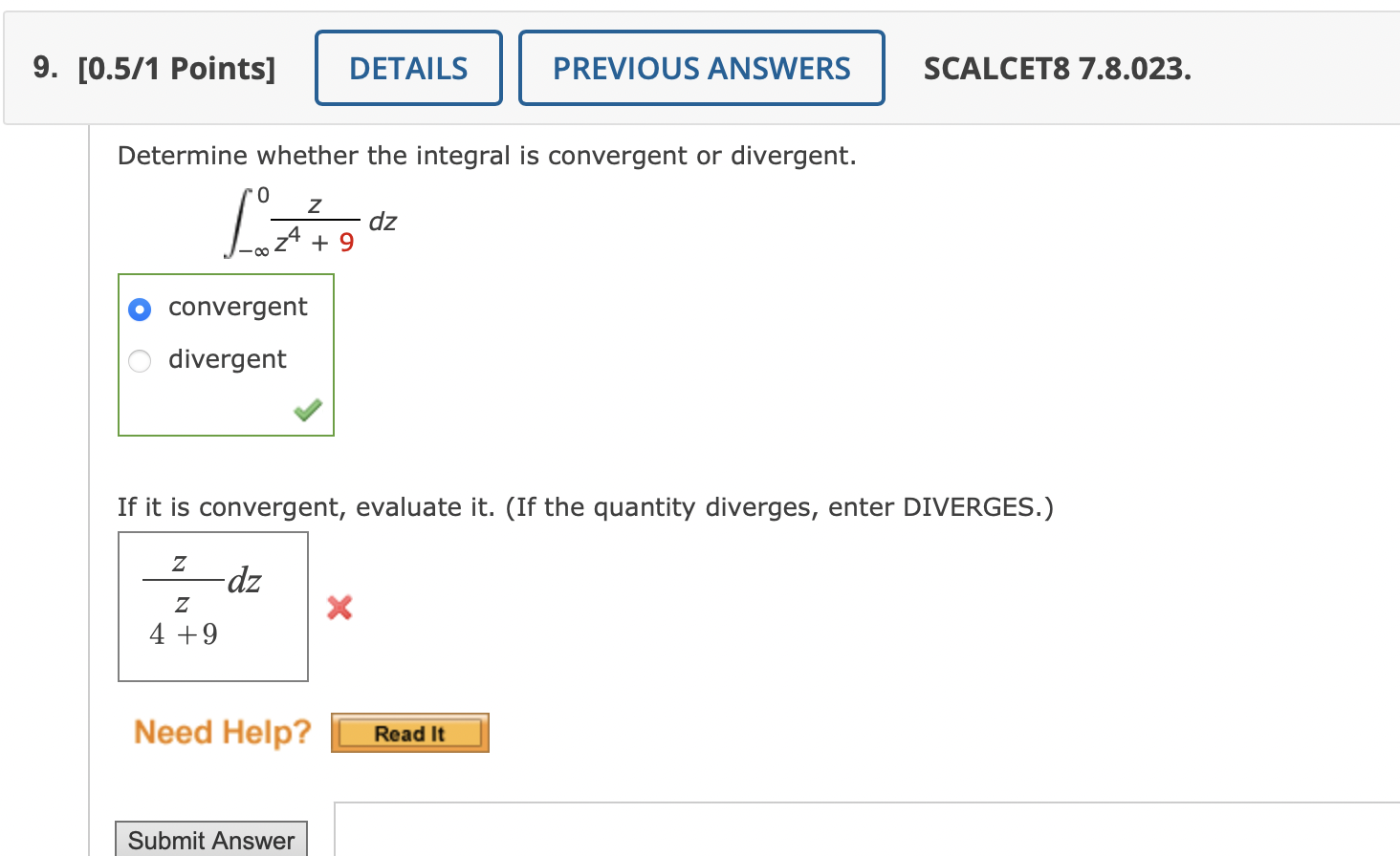 Solved 9. [0.5/1 Points] DETAILS PREVIOUS ANSWERS SCALCET8 | Chegg.com