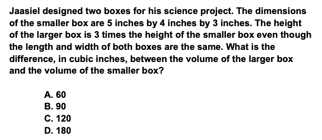 Solved Jaasiel designed two boxes for his science project. | Chegg.com