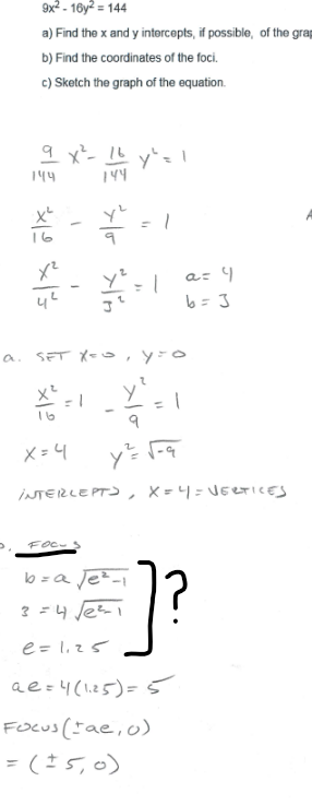 Solved When solving for Foci, whether or not eclipse or | Chegg.com