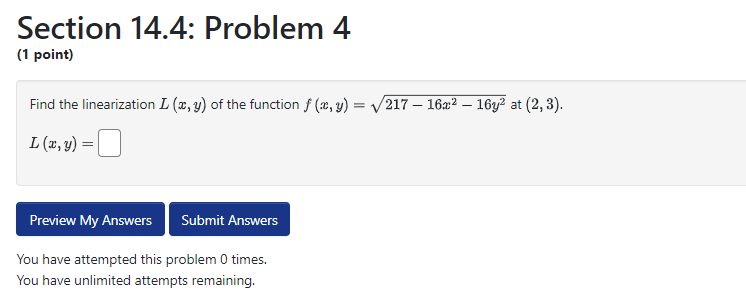 Solved Find The Linearization L X Y Of The Function