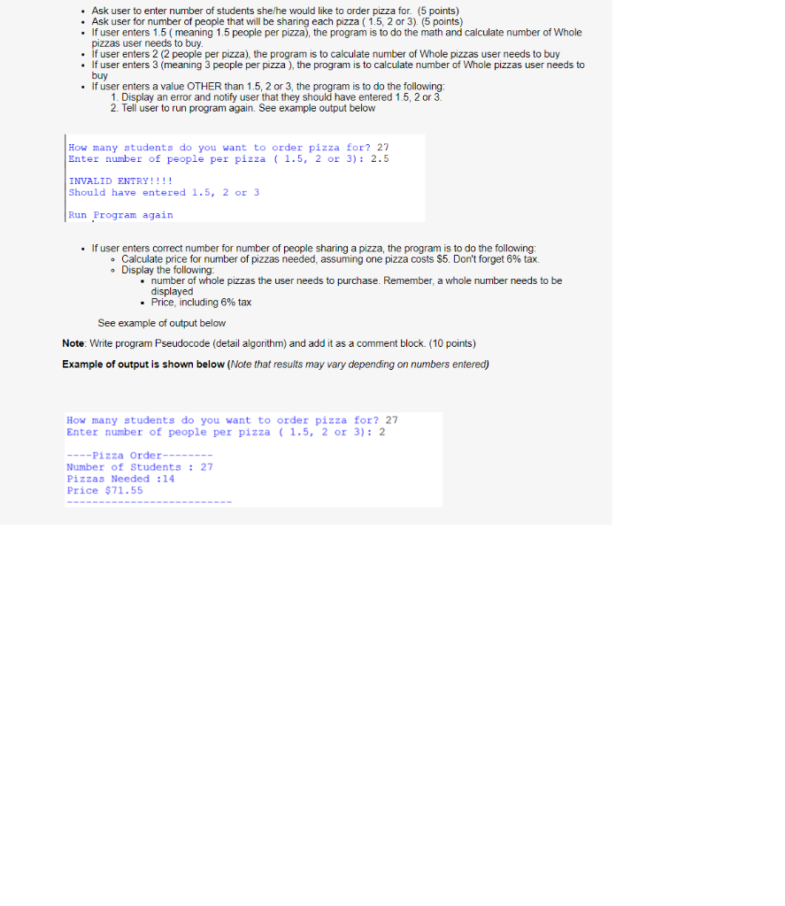 Solved • Ask user to enter number of students she/he would | Chegg.com