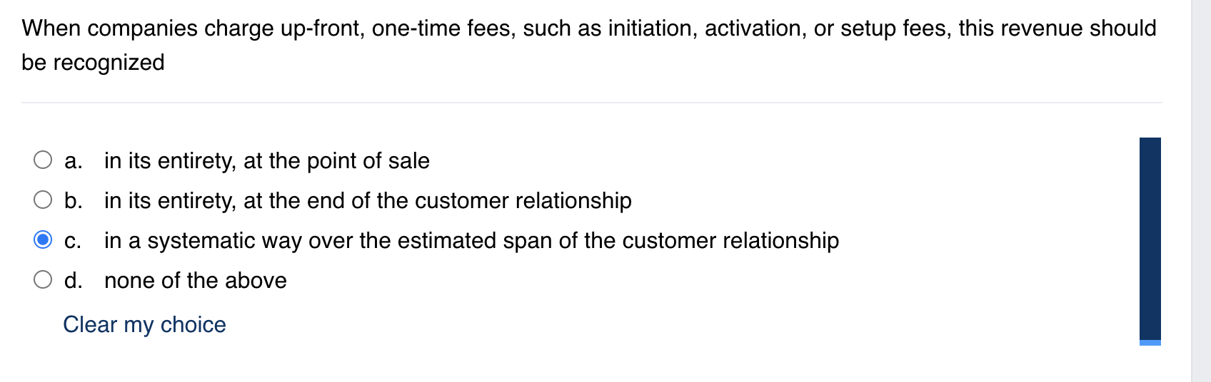 Solved When companies charge up-front, one-time fees, such | Chegg.com