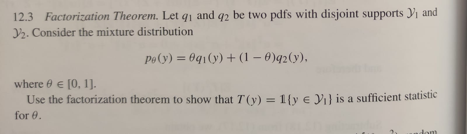 Solved 12.3 Factorization Theorem. Let q1 and q2 be two pdfs | Chegg.com
