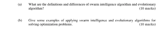 Solved (a) What are the definitions and differences of swarm | Chegg.com