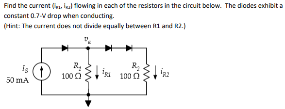 Solved Find the current (IRL, İR2) flowing in each of the | Chegg.com