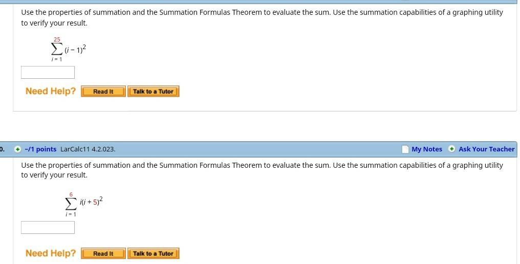 Solved Use The Properties Of Summation And The Summation