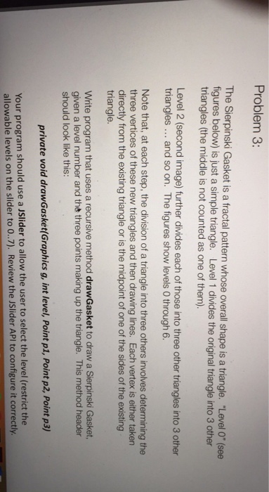 Solved Problem 1: Write a recursive method dec2bin that | Chegg.com