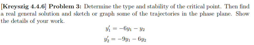 Solved [Kreyszig 4.4.6] Problem 3: Determine the type and | Chegg.com