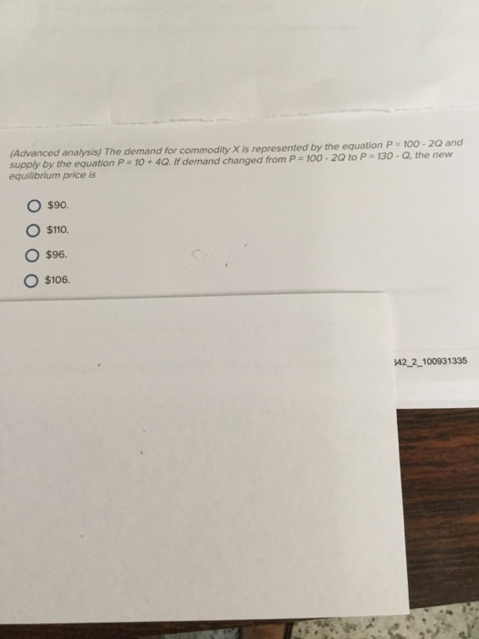 Solved ced analysis) The demand for commodity X is | Chegg.com