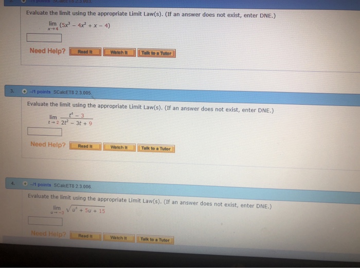 Solved Evaluate the limit using the appropriate Limit | Chegg.com