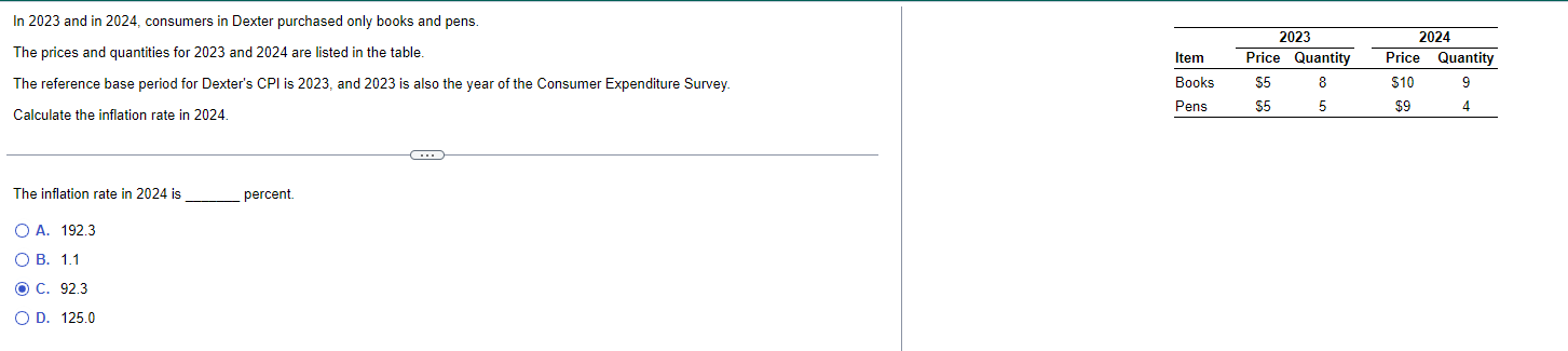 Solved In 2023 ﻿and in 2024, ﻿consumers in Dexter purchased | Chegg.com