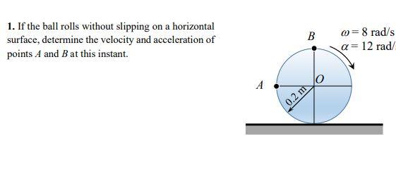 Solved 1. If the ball rolls without slipping on a horizontal | Chegg.com