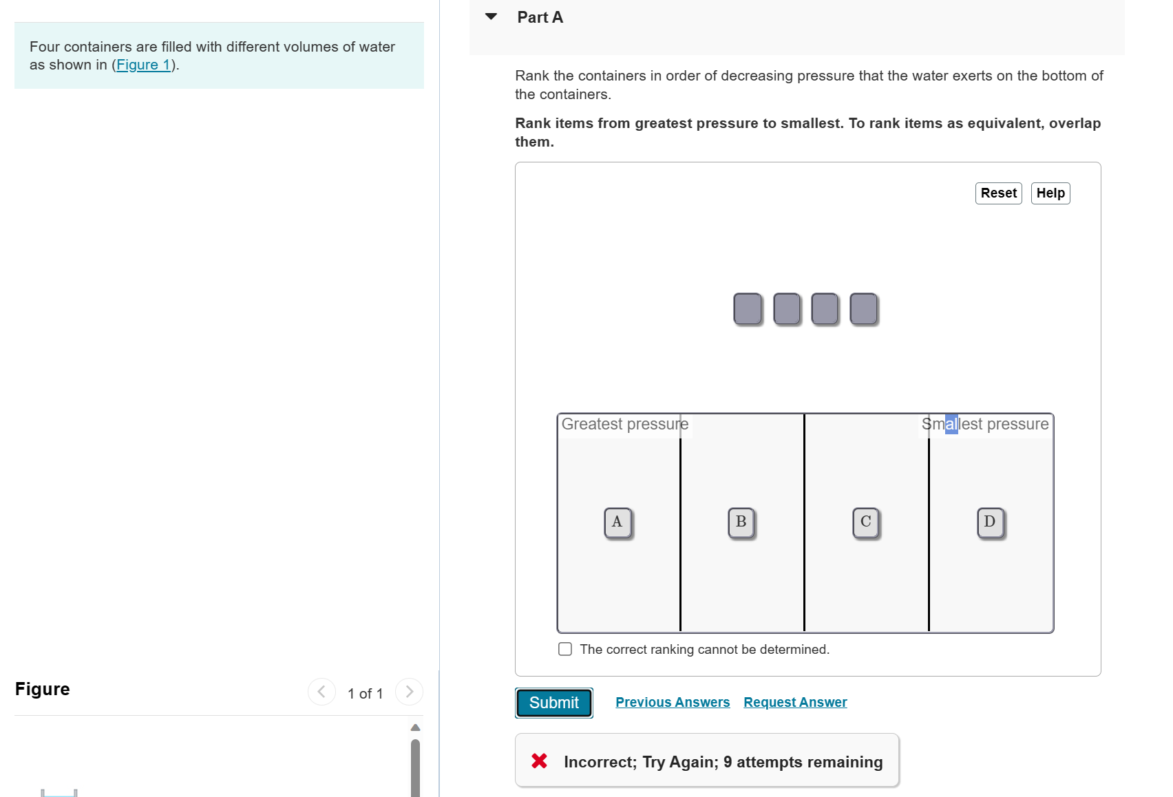 Solved Four containers are filled with different volumes of | Chegg.com