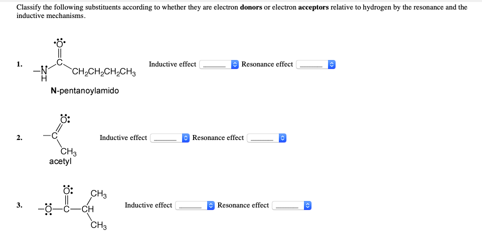 Solved Classify the following substituents according to | Chegg.com