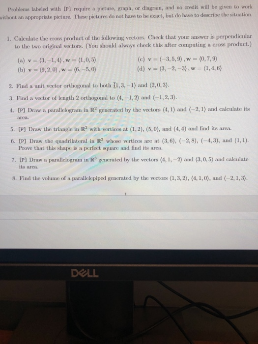 Solved Problems labeled with [P] require a picture, graph, | Chegg.com