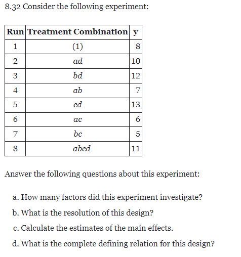 Solved 8.32 Consider the following experiment: Answer the | Chegg.com