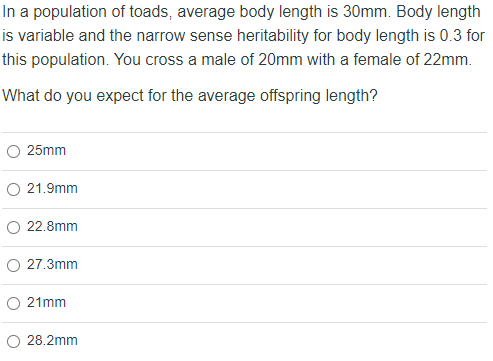 Solved In a population of toads, average body length is | Chegg.com