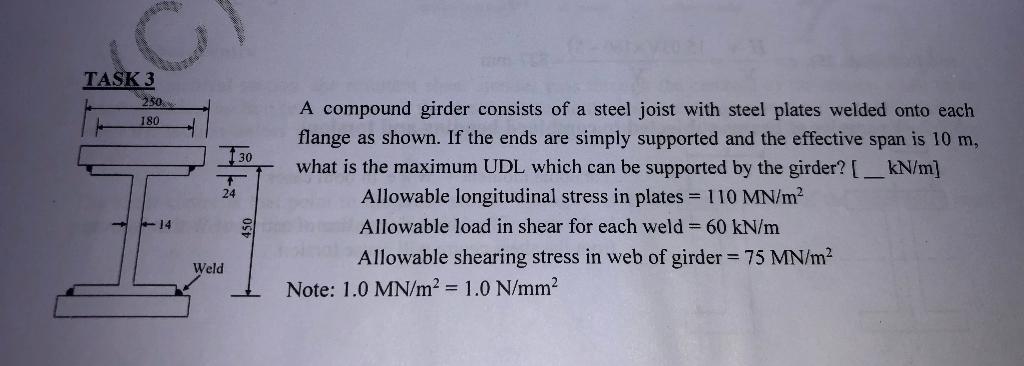 Solved A compound girder consists of a steel joist with | Chegg.com