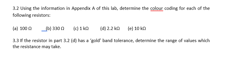 Solved 3.2 Using the information in Appendix A of this lab, | Chegg.com