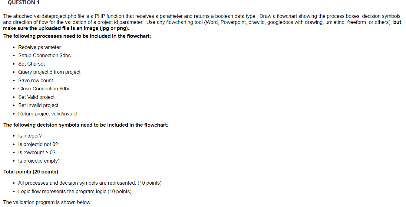 Solved The attached validateproject.php file is a PHP | Chegg.com