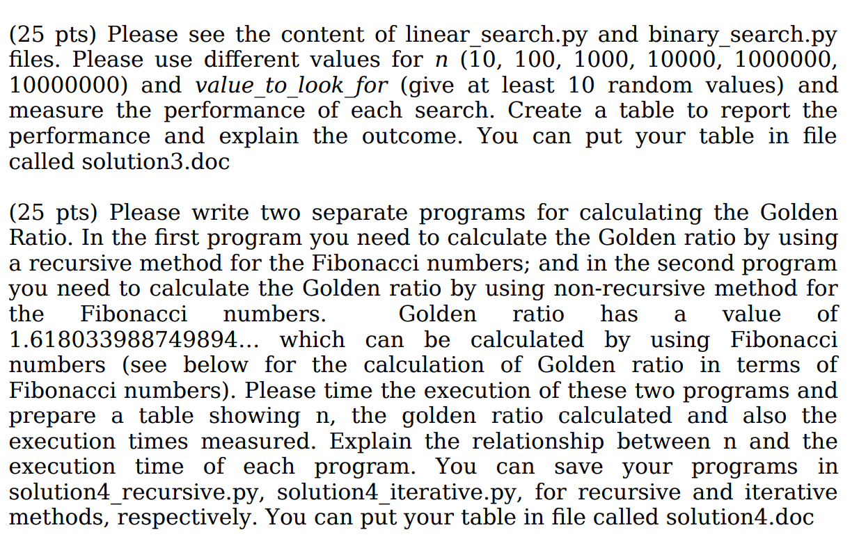 Solved (25 pts) Please see the content of linear_search.py | Chegg.com