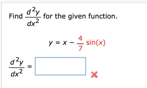 Solved Find d2ydx2 ﻿for the given | Chegg.com