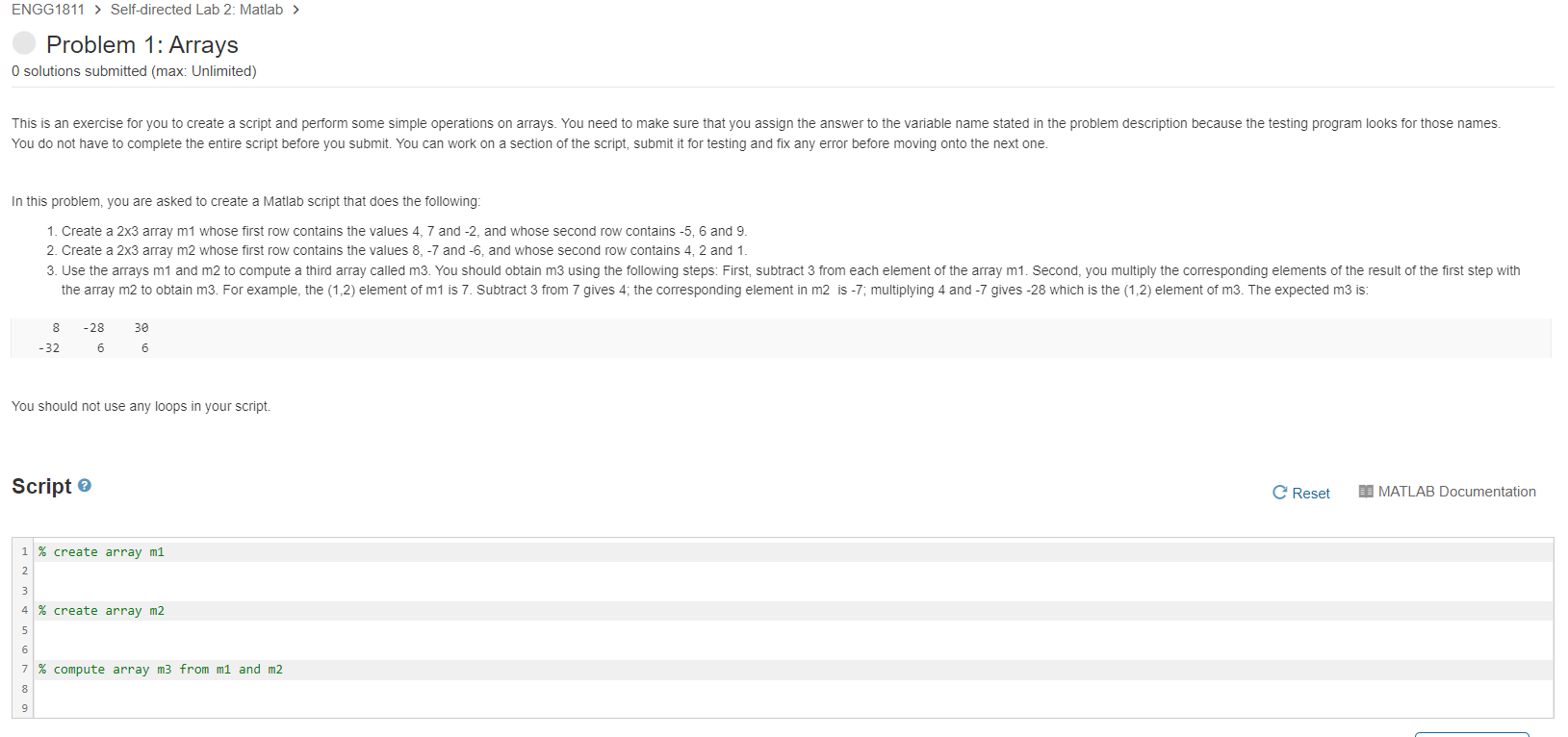 Solved ENGG1811 > Self-directed Lab 2: Matlab > Problem 1: | Chegg.com
