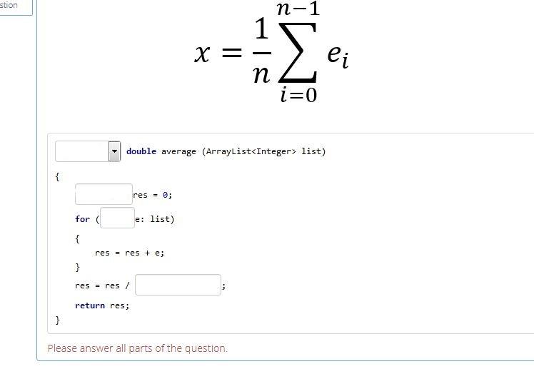 Solved write a protected method double average (Array | Chegg.com