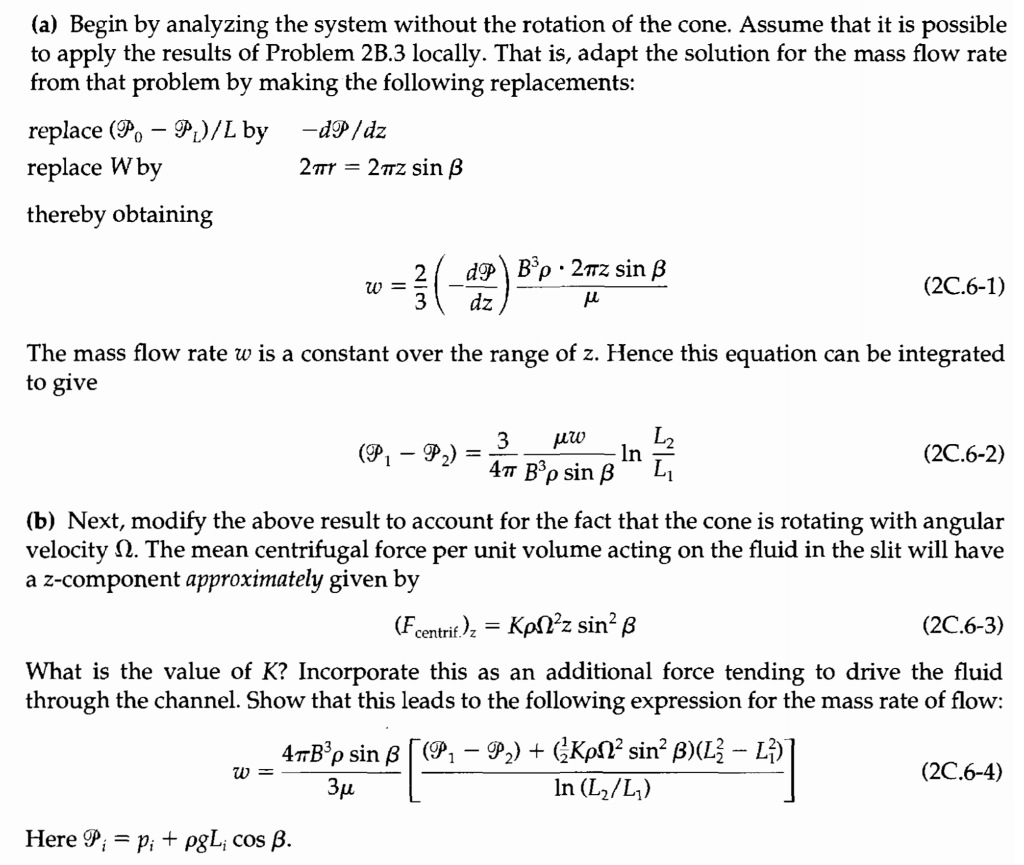 Solved 2C.6 Rotating cone pump (see Fig. 2C.6). Find the | Chegg.com